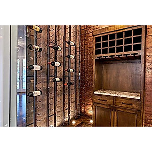 VintageView W Series Bottle Height Wall Mounted Metal Wine Rack (2 Bottles, Satin Black)