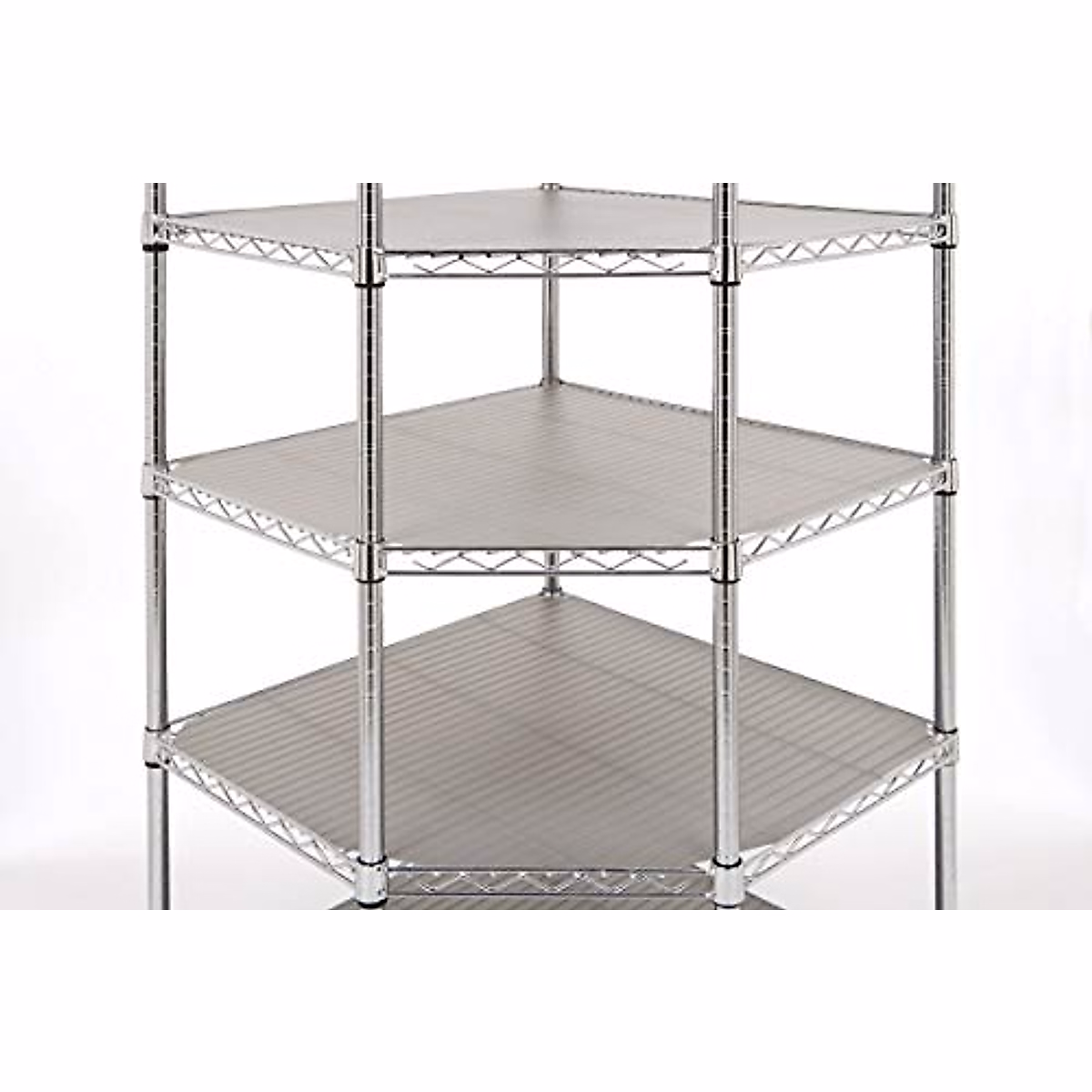 Seville Classics UltraDurable Commercial-Grade 6-Tier NSF-Certified Corner Steel Wire Shelving with Wheels, 28" W x 28" D x 72" H