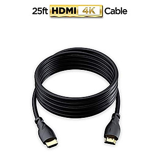 PowerBear 4K HDMI Cable 25 ft | High Speed, Rubber & Gold Connectors, 4K @ 60Hz, Ultra HD, 2K, 1080P, & ARC Compatible for Laptop, Monitor, PS5, PS4, Xbox One, Fire TV, Apple TV & More