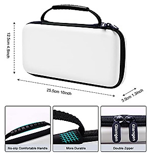 Carry Case for Nintendo Switch/Switch OLED Console,White PU Protective Hard Portable Travel Carrying Case Shell Pouch Bag for Switch Console and Accessories with 10 Game Card Slots for Girls and Boys