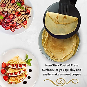 Moss & Stone Electric Crepe Maker With Auto Power Off, Portable Crepe Maker & Non-Stick Dipping Plate, ON/OFF Switch, Nonstick Coating & Automatic Temperature Control, Pan APO