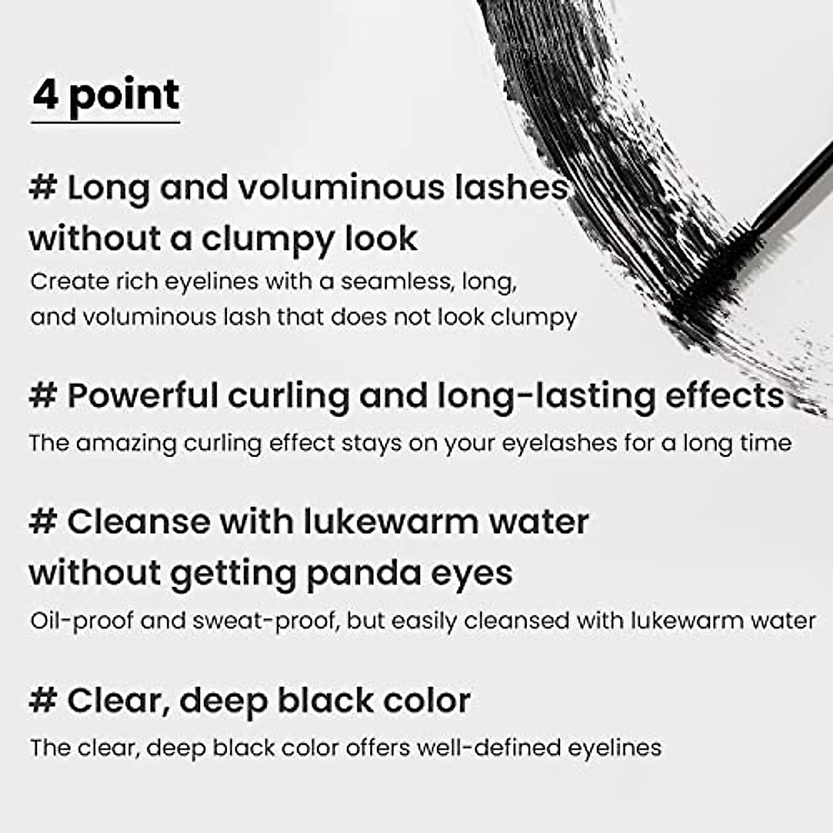 heimish Dailism Smudge Stop Mascara - 0.32oz/9g (Curling) | Non-Smudging, Curling Mascara | Washable, Non-Clumping, Waterproof Mascara for Eye Makeup | Kbeauty