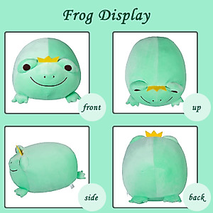 CAZOYEE Cute Frog Plush, Stuffed Animal Soft Toy, Adorable Cool Pillow & Plushies for Kids, Bedroom Decor, Gift Idea