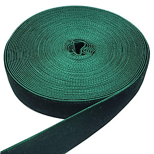 10 Yards Velvet Ribbon Spool (Dark Green, 5/8")