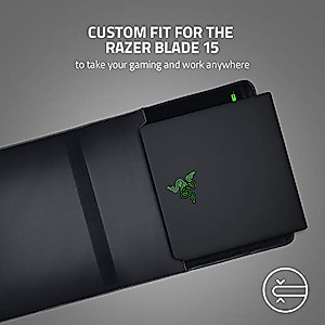Razer 15" Protective Laptop Sleeve: Scratch & Water-Resistant - Padded Interior Lining - Snag-Free Velcro - Flip-Out Mouse Mat - Classic Black, RC21-01580100-R3M1