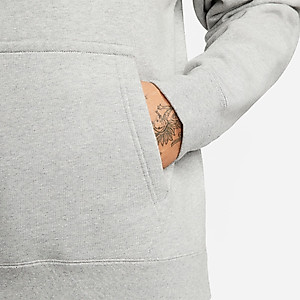 Nike Sportswear Solo Swoosh Men's Fleece Pullover Hoodie (as1, alpha, m, regular, regular, Dark Grey Heather/White)