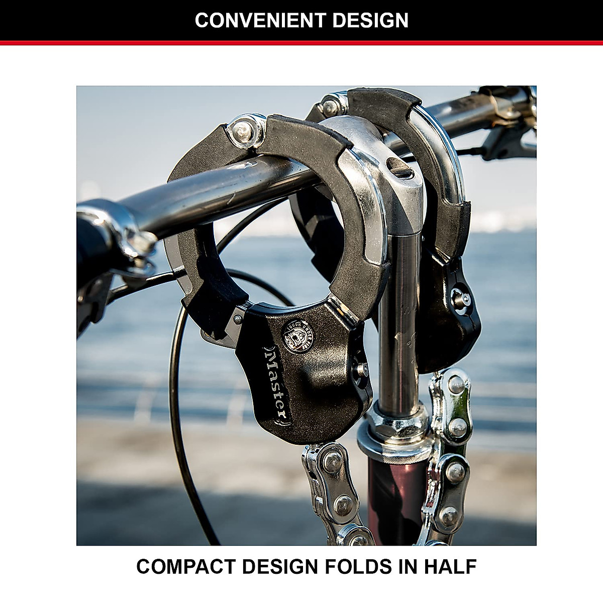 MASTER LOCK Police Approved Bike Lock and E-Scooter Lock, Hardened Laminated Steel, 4 Keys, 550 x 76 x 27 mm, for e bike scooter quad