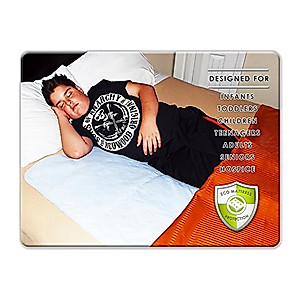 1 Eco Mattress Protection Pad. Premium Grade- Waterproof Sheet and Mattress Protector. 300 Wash Guarantee, 36” x 36”, Light Blue.