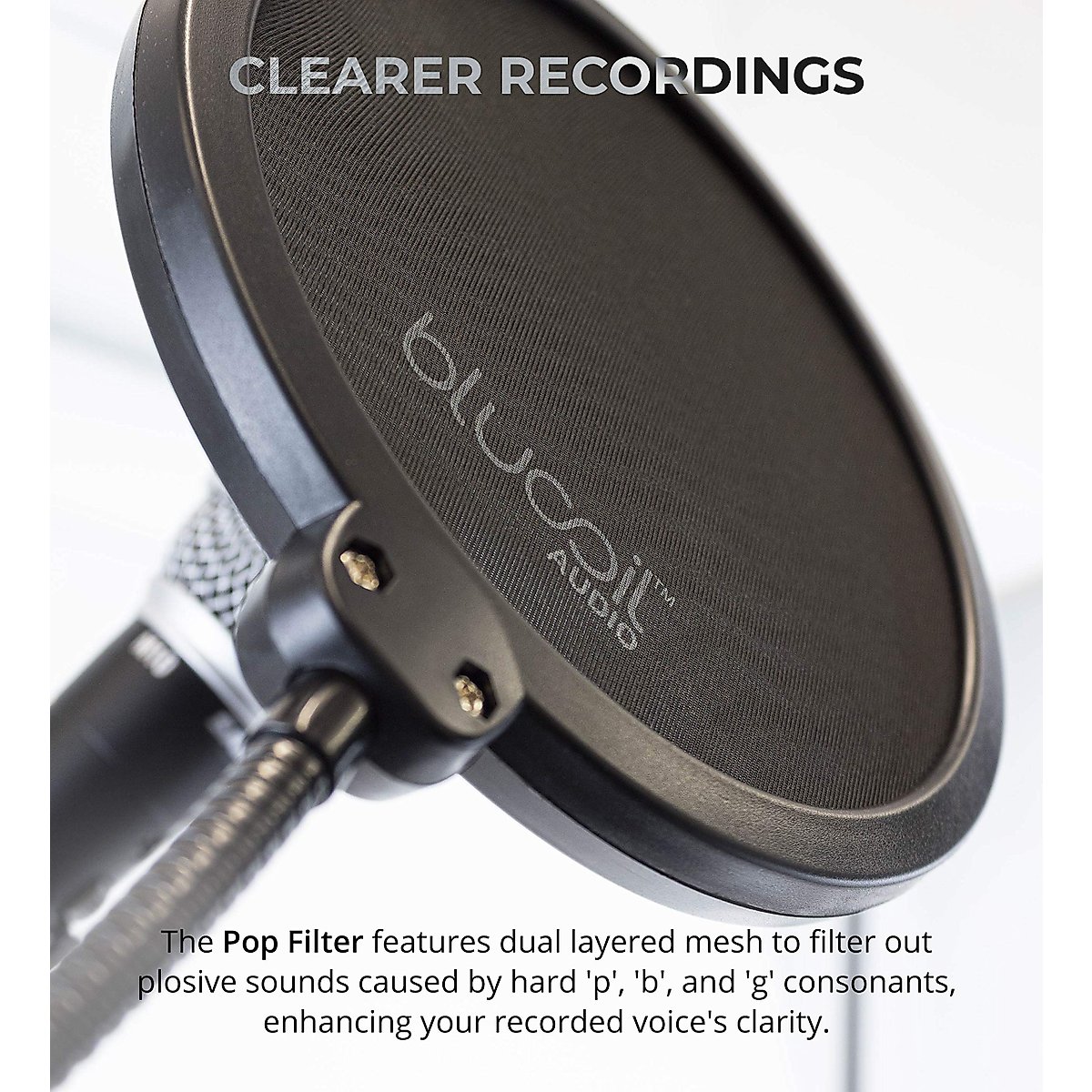 blucoil Audio Technica AT2035 Cardioid Condenser Microphone Perfect for Studio, Podcasting & Streaming, XLR Output Bundle Boom Arm Plus Pop Filter, and 2-Pack of 10-FT Balanced XLR Cables