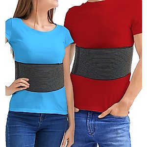 Rib Brace Chest Binder | Rib Belt to Reduce Rib Cage Pain | Chest Compression Support for Rib Muscle Injuries, Bruised Ribs | Breathable Chest Wrap Rib Brace for Women Men (Large/XL - BLack - 44 Inch)
