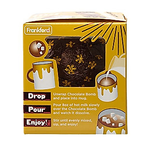 Frankford Salted Caramel Hot Chocolate BOMB, Individually wrapped, Melting Milk Chocolate Ball with mini Marshmallows Inside, Net weight 1.6 oz, Easter Basket Stuffers for Kids Girls Boys Teens Adults