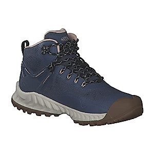 KEEN Women's NXIS Evo Mid Height Waterproof Fast Packing Hiking Boots, Vintage Indigo/Harbor Gray, 8.5