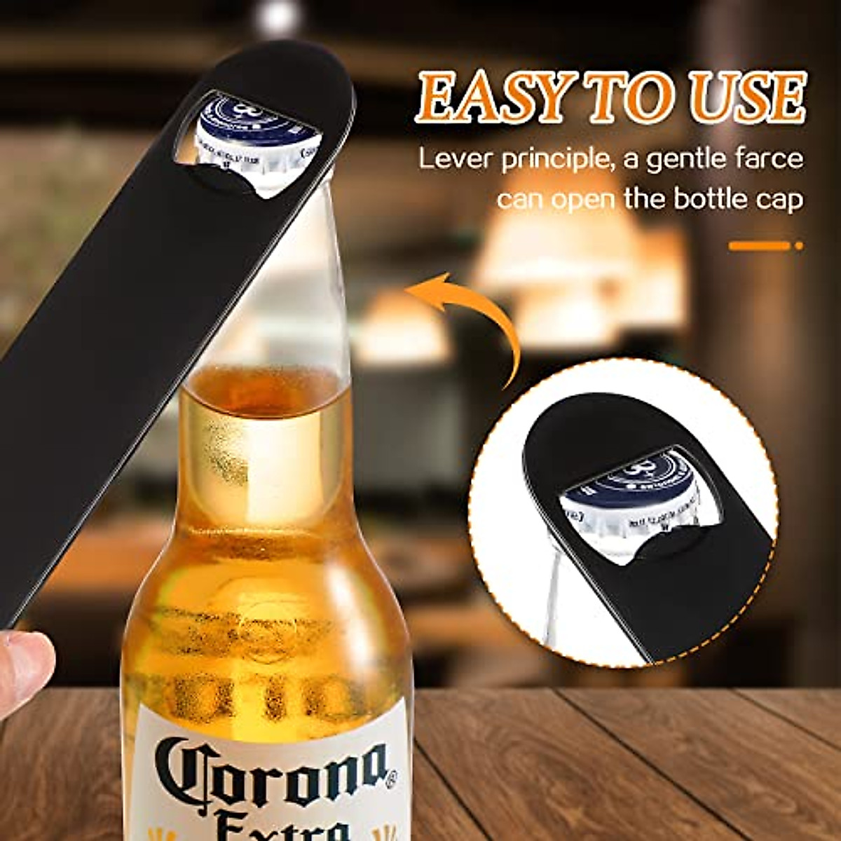 Pack of 20 Flat Bottle Opener Stainless Steel Beer Openers Sublimation Bottle Opener Blanks Heavy Duty Bar Funny Bartender Bottle Opener for Men Women Kitchen Party Supplies, 7 Inch (Black)