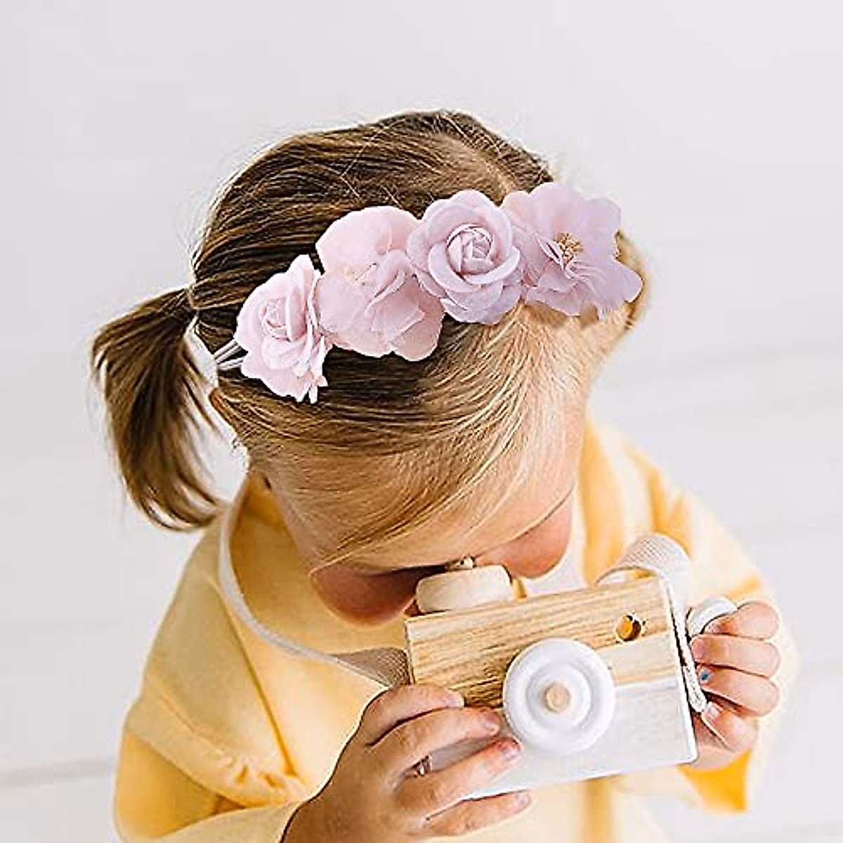 BFNAAgirl Flower Headband for Baby Girl Elastic Baby Floral Headbands Crown Hairbands Hair Accessories for Newborn Infant Toddlers Kids 3pcs/set