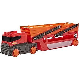 Hot Wheels MEGA Hauler with 6 Expandable Levels, Storage for Up to 50 1:64 Scale Toy Cars, Connects to Other Tracks