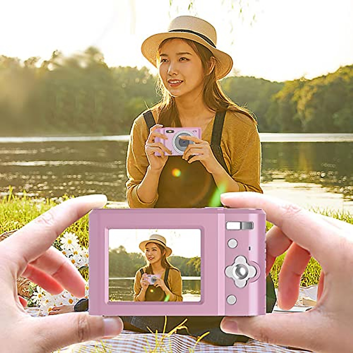 HADST 44 Million Student Digital Camera 2.4 Inch High-Definition Child Student Card Camera 16 Times Digital Zoom Electronic Anti-Shake Face Detection