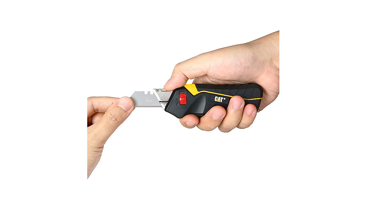 Cat Safety Utility Knife - Self-Retracting Blade, Lock & Easy Blade Change