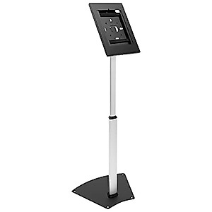 Mount-It! Anti-Theft Tablet Kiosk Floor Stand Compatible with iPad and Samsung | Height Adjustable Secure Check-in Stand | Free-Standing Or Secure Bolt-On Design