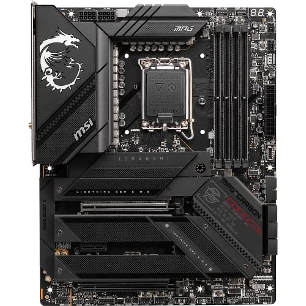 MSI MPG Z790 Carbon WiFi Gaming Motherboard (Supports 12th/13th Gen Intel Processors, LGA 1700, DDR5, PCIe 5.0, M.2, 2.5Gbps LAN, USB 3.2 Gen2, Wi-Fi 6E, ATX)