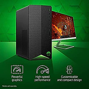 HP 2022 Pavilion Gaming Desktop, AMD Ryzen 5 5600G 6-Core Processor, AMD Radeon RX5500 4 GB, 8GB RAM, 256GB SSD, HDMI, WiFi, Bluetooth, Mouse + Keyboard, Windows 11 Home, Black, IFT 32GB USB Drive