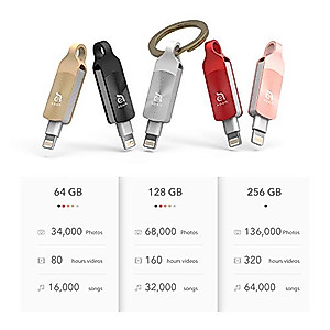 ADAM iKlips DUO+ ADM-DP256BK iPhone Compatible, Lightning USB Memory, 256GB, Black, MFi Certified, Authentic Product, Amazon.co.jp Exclusive