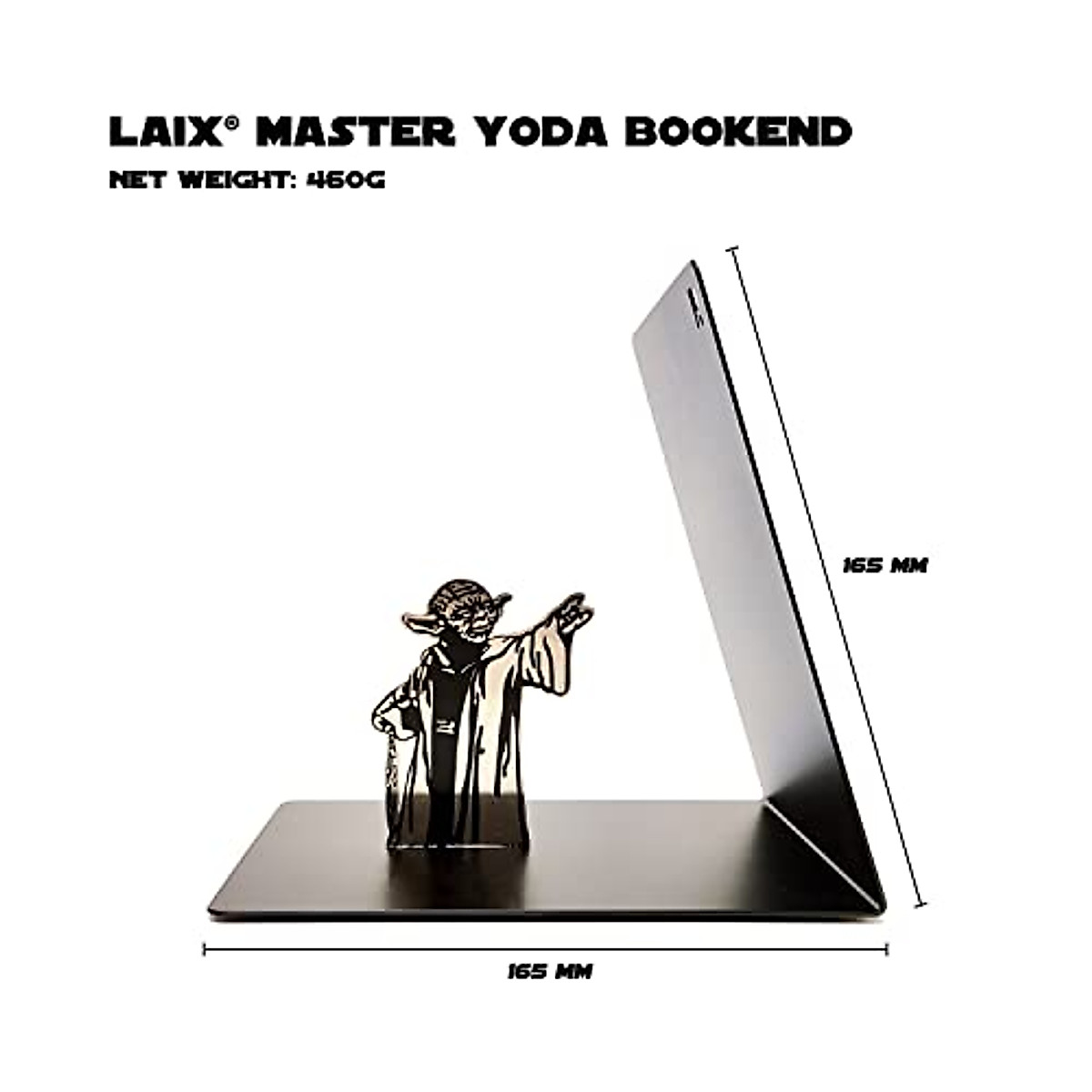 Master Yoda Force Metal Bookend, Double-Sided Printing Yoda Pattern, Creative Gift for Star War Lovers