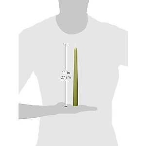 Zest Candle 12-Piece Taper Candles, 10-Inch, Sage Green