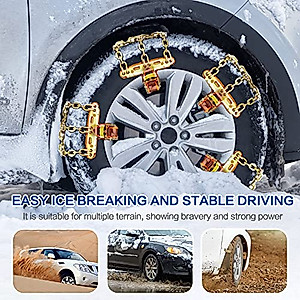 AutoChoice Emergency Snow Chains, Tire Chains with Thickened Manganese Steel for Car Truck SUV in Ice, Sand and Mud(6 Packs, Tire Width 235-285mm)
