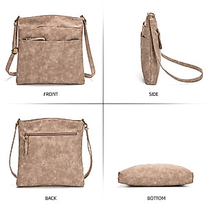 KouLi Buir Crossbody Purse for Women, Soft PU Leather Shoulder Handbags Crossover Bags with Multi Pocket