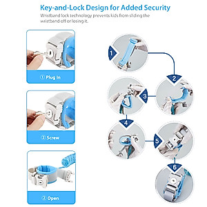 Toddler Harness Walking Leash- Child Anti Lost Wrist Link - Child Safety Harness - Upgrade with Reflective(6.5ft) - for Boys and Girls,Not Easy to Open Without Key (Blue)