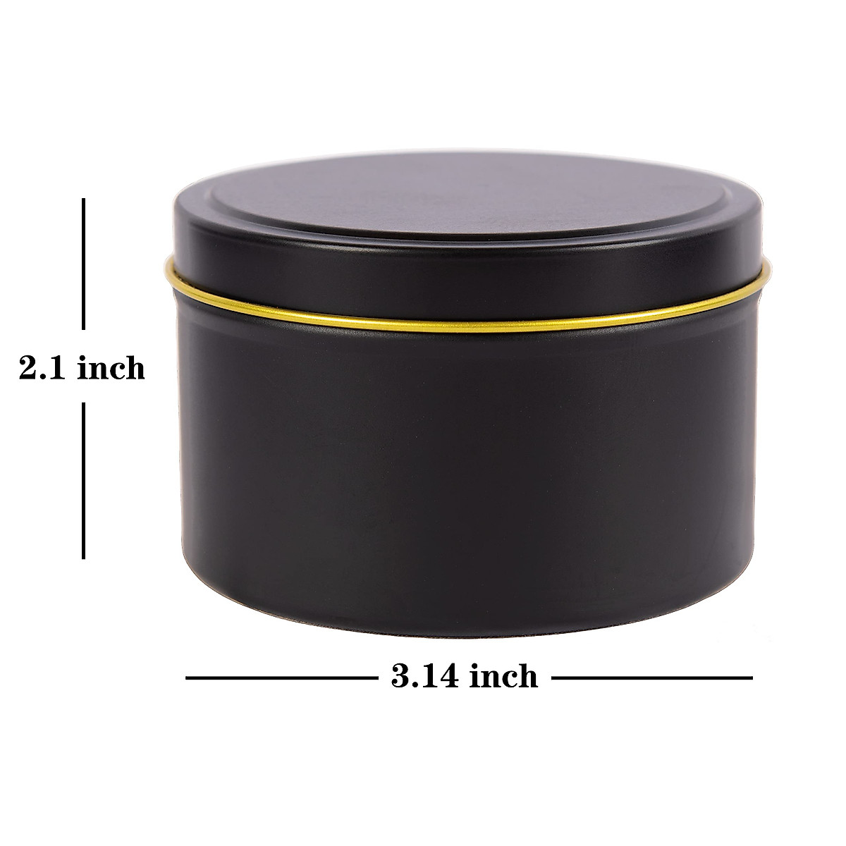 Edamame Candle Tin 24 Pcs,8oz,Candle Containers,Candle Jars for Candle Making,Arts&Crafts,Storage&More -Black