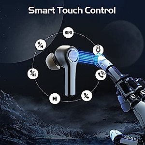 Wireless Headphones for Graduation Gifts,Noise Cancelling Bluetooth Earbuds with Wireless Touch Control and Charging Case,IPX5 Waterproof EarBuds 40H with ENC HD in-Ear Built-in Mic Headset Deep Bass