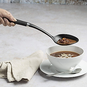 Cooking Light Spoon, Non-Stick Cookware Heat Resistant Kitchen Gadget, Dishwasher Safe Serving, Black
