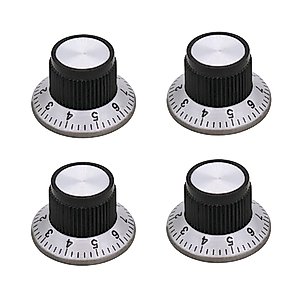 mxuteuk 4pcs Potentiometer Control Knob Volume Audio Electric Guitar Bass Pedal Knobs Screw Type 24 x 14.5mm (d*h) KNOB-C-1
