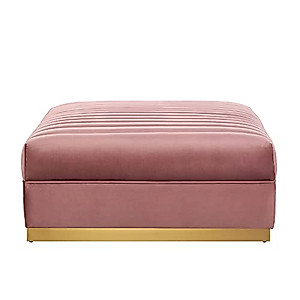 Modway Sanguine Channel Tufted Performance Velvet Modular Sectional, 7-Piece Left-Facing Sofa, Dusty Rose