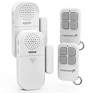 Fosmon Wireless Door Alarms for Home Security with Remote, Battery-Powered 130dB Door and Window Sensor Alarms for Kids Safety, Dementia Patients, Pool Door - 2 Pack