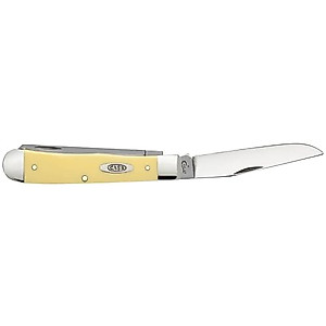 Case XX WR Pocket Knife Yellow Synthetic Trapper High Carbon Steel Blades Item #161 - (3254 CS) - Length Closed: 4 1/8 Inches