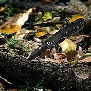 RoverTac Pocket Knife Multi Tool Tactical Knife Multitool Knife with Scissors Bottle and Can Opener Fire Starter Whistle Screwdriver Perfect for Camping Hiking Survival Christmas Gifts for Men Dad