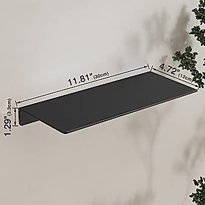 JOOM Floating Shelves, Storage Shelves, Bathroom Shelves, Wall Mounted, Aluminum (12 Inch, Black)