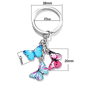 Underleaf Colorful Butterfly Keychain Butterfly Pendants Keyring Jewelry for Women Girls Bag Wallet Car Charms