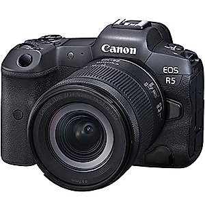 Canon EOS R5 Full Frame Mirrorless Camera + RF 24-105mm F4-7.1 is STM Zoom Lens Kit, Black (4147C002 Body + 4111C002 Lens)