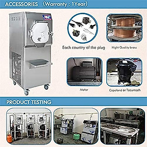 Kolice Commercial ETL certificate Hard ice Cream Machine, Gelato Hard ice Cream Making Machine, Italian Ice Machine, Hard ice Cream Maker, Batch Freezer-Italy Designed Extra Strong Door, 9-11 gal per Hour