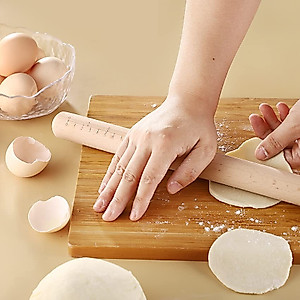 Rolling Pin, 14.9 inch french rolling pin, Wooden rolling pins for Fondant, Pie Crust, Cookie, Pastry, Dough, Tapered dumpling rolling pin with smooth construction