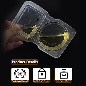 Obfuscate Condiment Container with Lids，Disposable Double Compartment Snack Container for Sauce, Sampling, Travel Snack 20PCS
