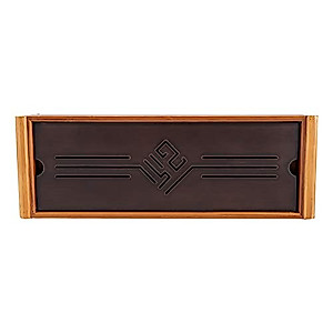Natural Bamboo Tea Tray Drainage Type Cup Plate Traditional Chinese Style Serving Tray Kung Fu Tea Accessory 14.96 x 5.28 x 1.49inch