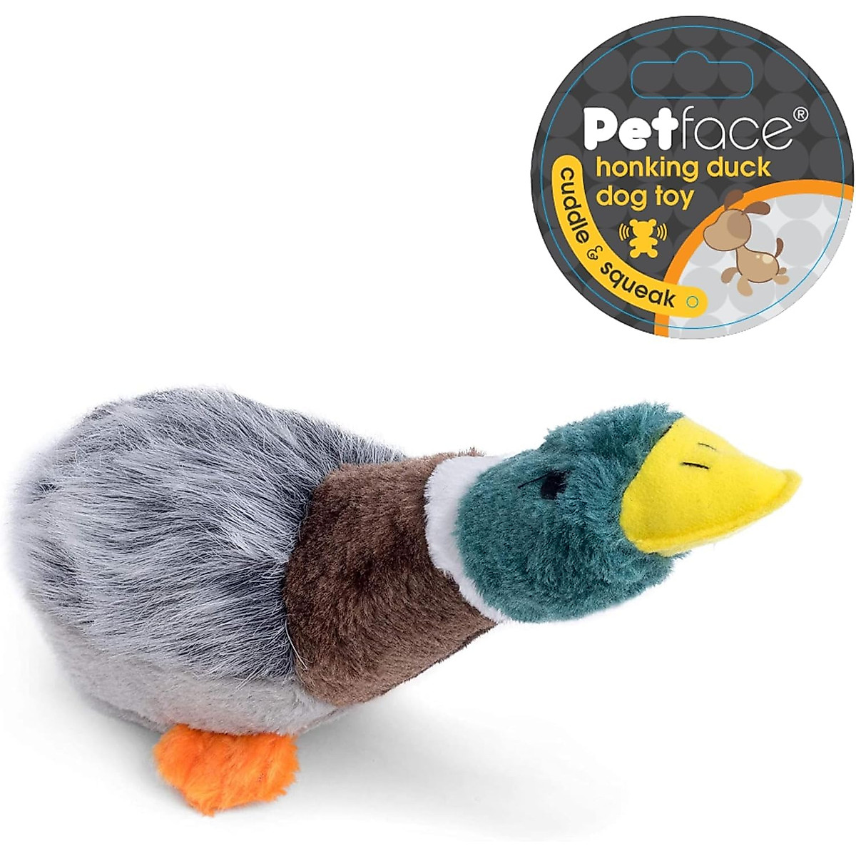 Petface Honking and Squeaky Duck Plush Dog Toy