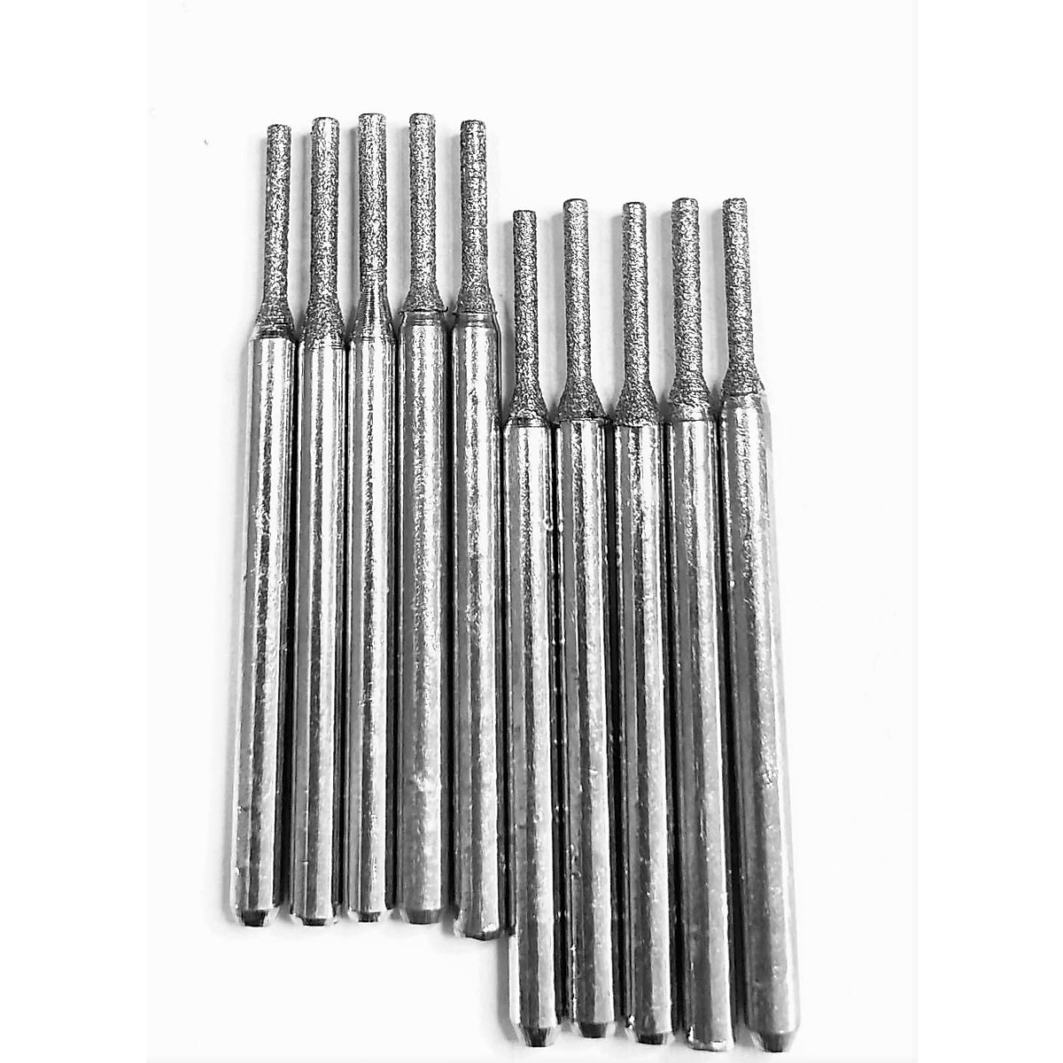 DrillGlass 1/16" Cylinder Drill Bits On A 1/8" Shank | Fits Your Rotary Tool Compatible with Dremel | Bag of 10, for Glass and Jewelry (11618RB)