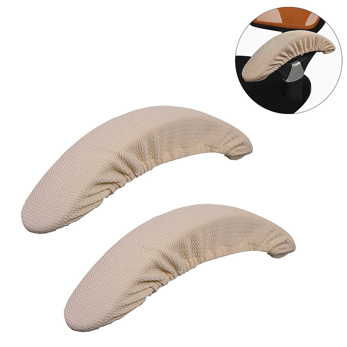 Offce Chair Armrest Slipcovers,Soft Chair Arm Pad Covers Stretch Over Armrests 12" to 20" Long. Stretch Computer/Office/Rotating Chair Armrest Slipcover, Set of 2