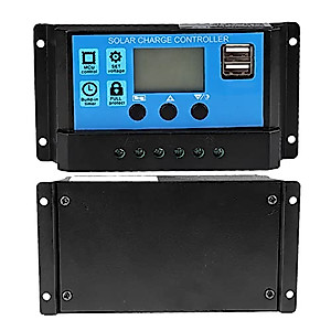 Aramox Solar Charge Controller, 12V-24V MPPT Solar Battery Solar Charge Controller PWM Controller 60A/50A/40A/30A/20A/10A(40A)