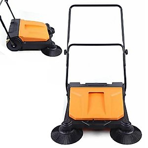 26" Hand-Push Sweepe,Industrial Floor Sweeper Large Area Floor Sweeper Floor Cleaning Machine,Sweeps 29,277 Square Feet/Hour Outdoor and Indoor Sweeper
